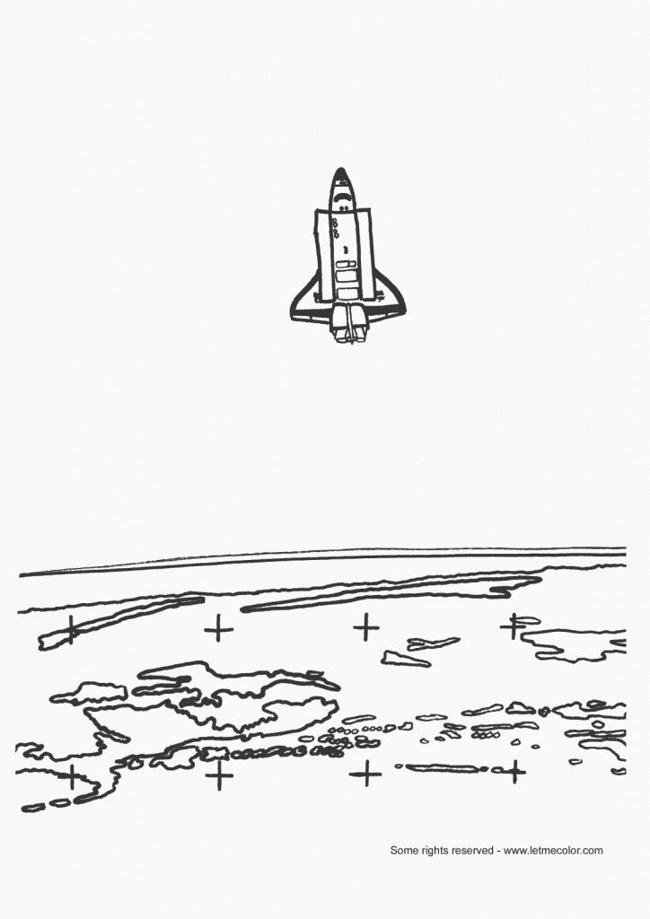 Space Shuttle Launching Printable Coloring Page